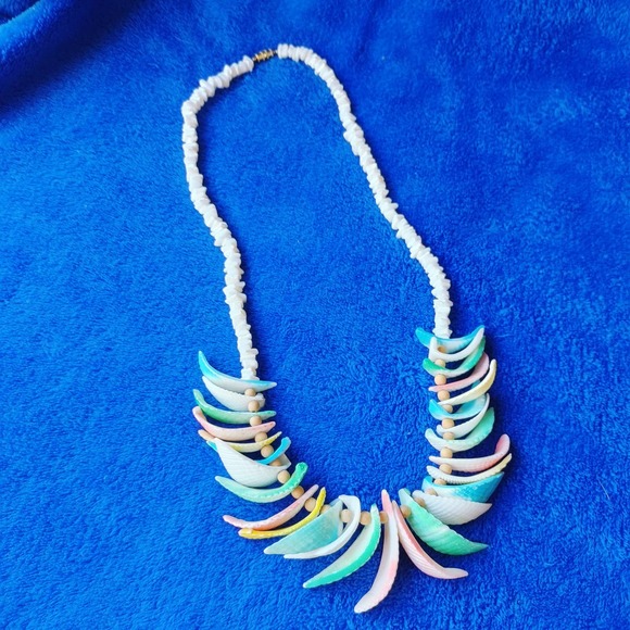No Brand | Jewelry | Vintage Pastel Dye Colorful Shell Chip Spike Boho ...